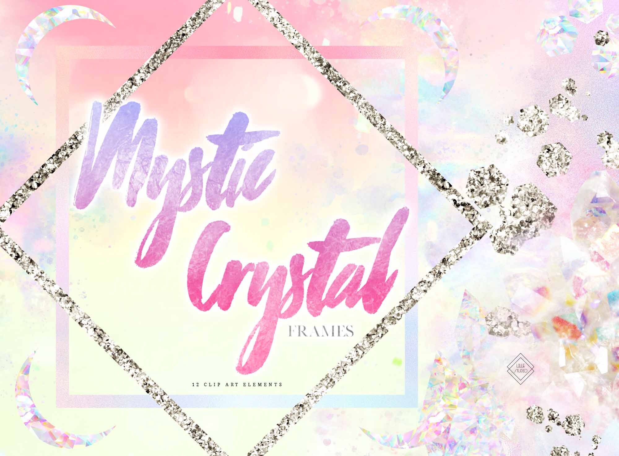 Crystal Frame Clipart Rainbow Boho Border Clip Art Pastel | Etsy