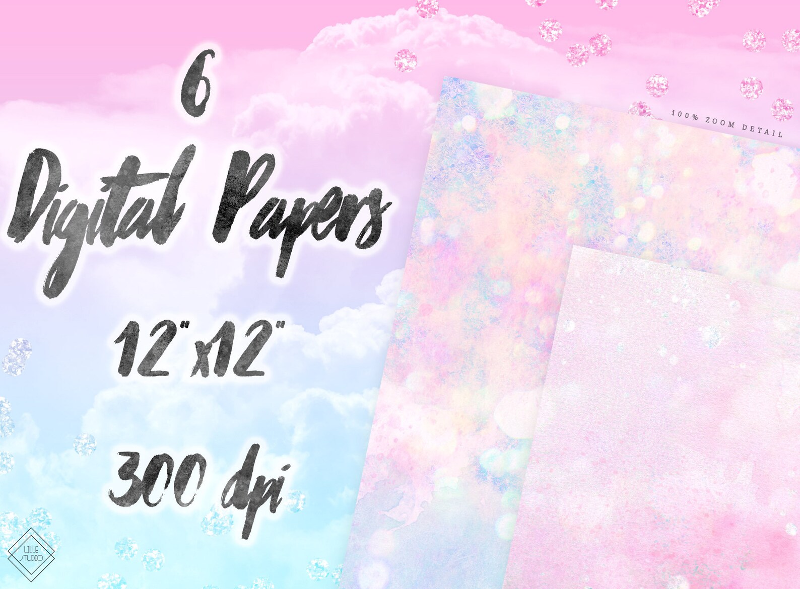 Pastel Galaxy Digital Paper Rainbow Unicorn Digital Papers - Etsy
