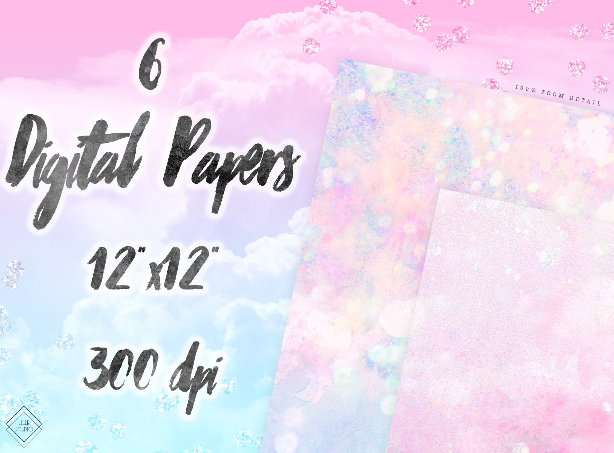 Pastel Galaxy Digital Paper Rainbow Unicorn Digital Papers | Etsy
