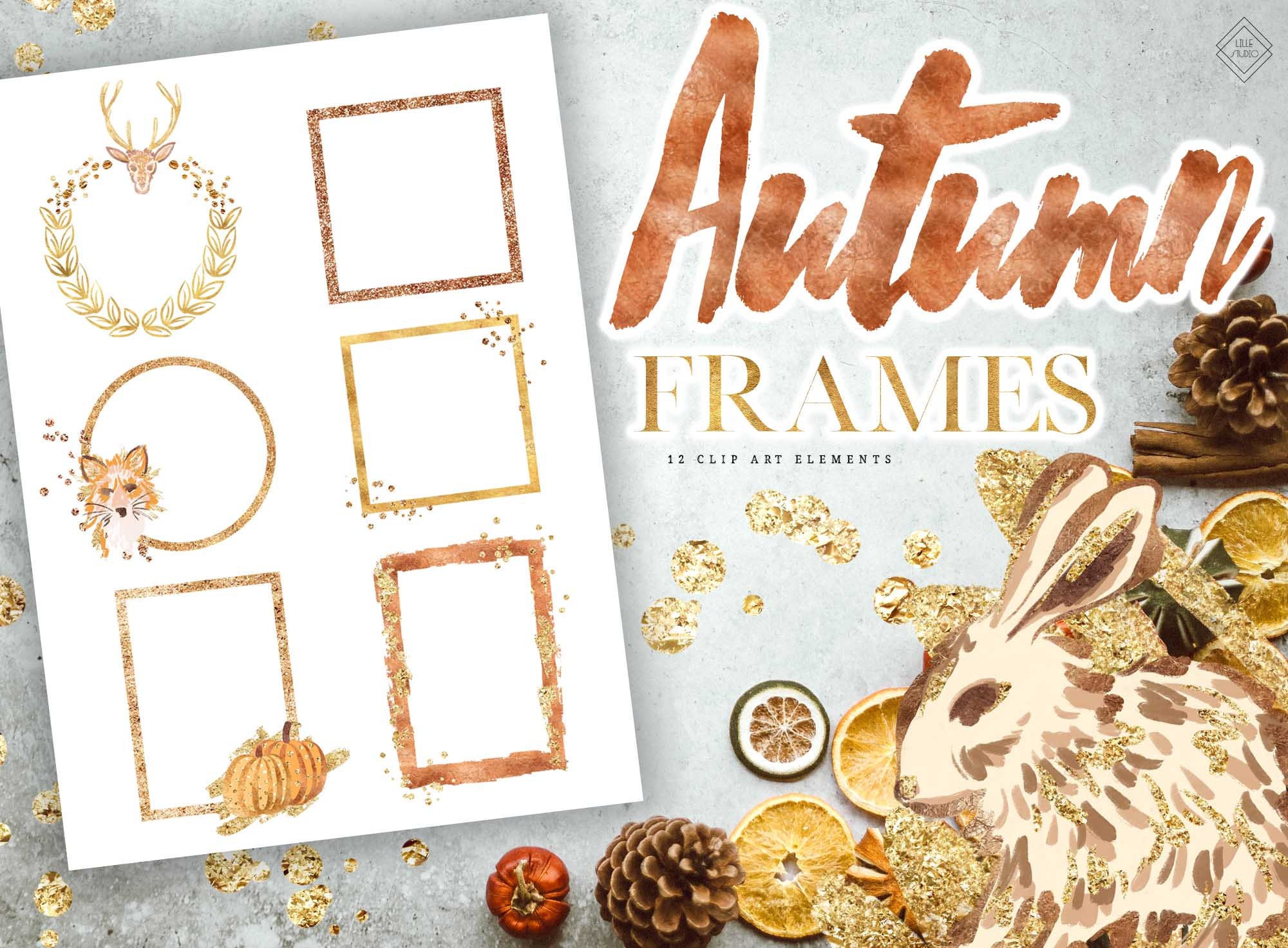 Fall Border Clipart Frame Autumn Thanksgiving Borders Clip - Etsy