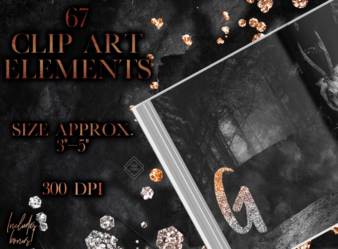 Halloween Glitter Alphabet Clipart Black Orange Letter Clip | Etsy