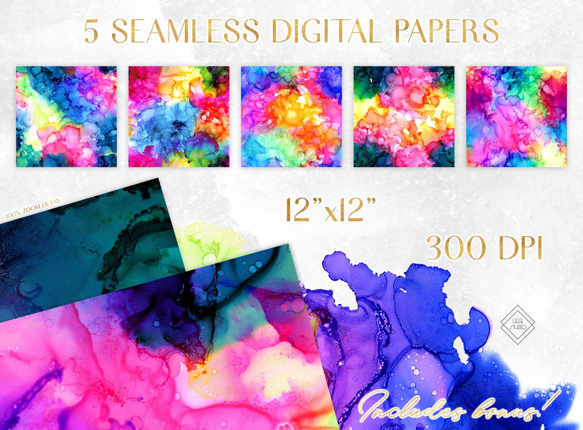 Rainbow Alcohol Ink Seamless Digital Paper Pattern Colorful - Etsy