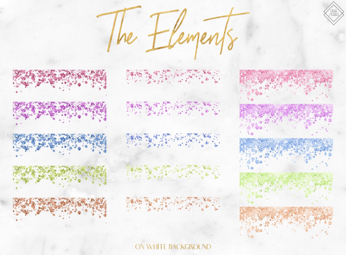 Glitter Border Clipart Confetti Borders Clip Art Sparkle | Etsy