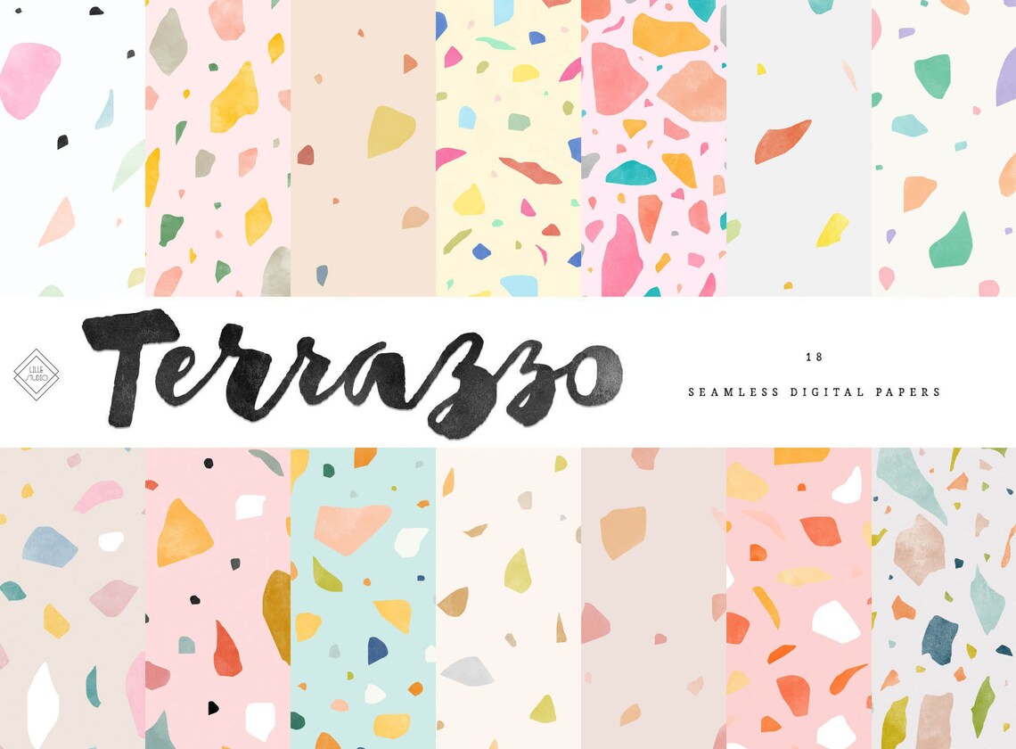 Terrazzo Seamless Digital Paper Abstract Digital Papers - Etsy