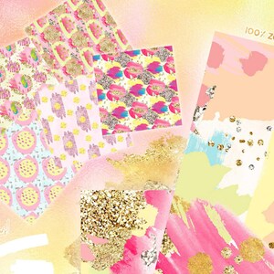 Seamless Neon Abstract Digital Paper - Colorful Geometric Confetti ...