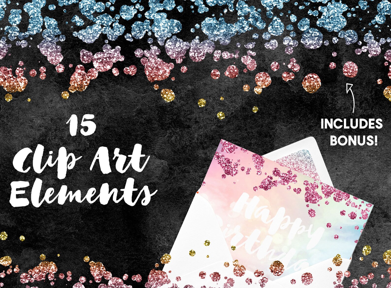 Glitter Border Clipart Confetti Borders Clip Art Sparkle | Etsy