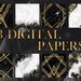 Black Gold Marble Digital Paper - Geometric Black White Marble ...