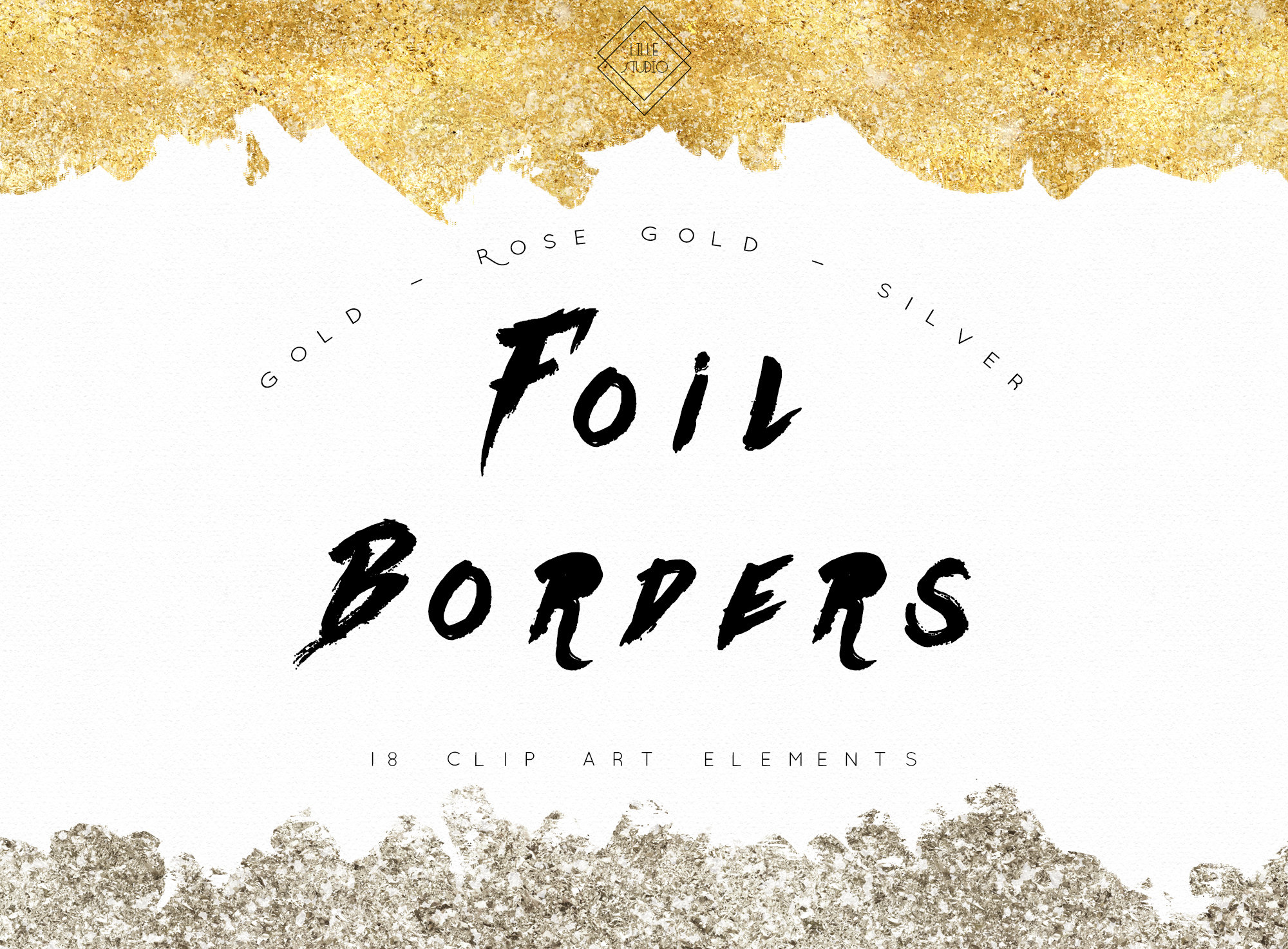 Gold Foil Border Clipart Rose Gold Borders Clip Art | Etsy