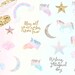 Pastel Rainbow Unicorn Clipart - Glitter Birthday Party Clip Art - Star ...