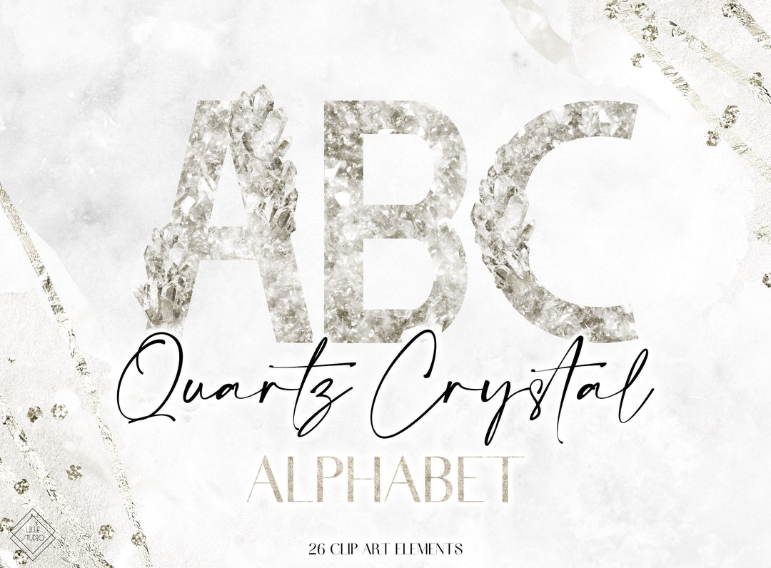 Quartz Crystal Alphabet Clipart - Diamond Letter Clip Art Monogram ...