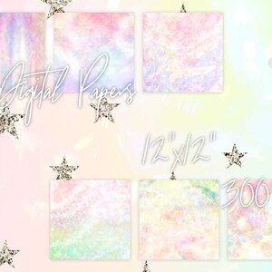 Unicorn Digital Paper - Fairy Background - Pastel Rainbow Papers ...