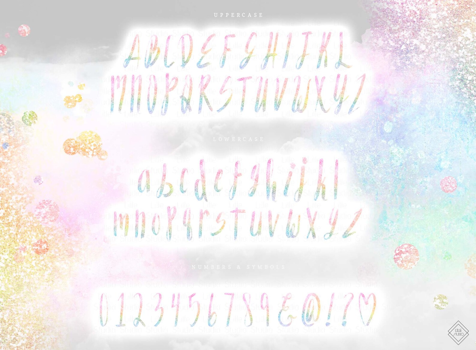 Rainbow Digital Alphabet PNG Clipart Glitter Rainbow - Etsy