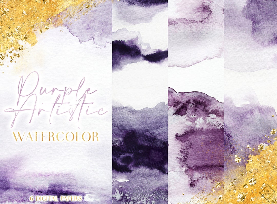 Purple Watercolor Digital Paper Background - Violet Water Color Splash ...