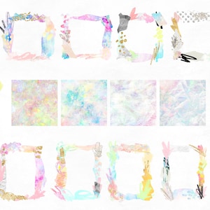 Watercolor Frame Clipart - Rainbow Clip Art Frames - Colorful ...