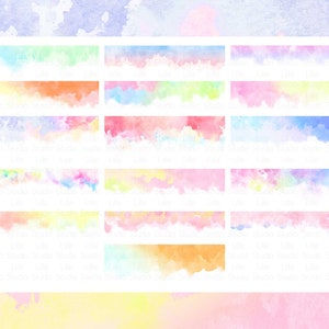 Colorful Watercolor Border Clipart PNG - Rainbow Water Color Clip Art ...