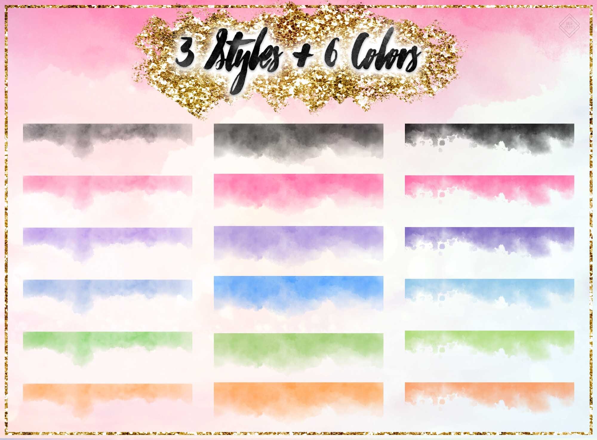 Watercolor Border Clipart Water Color Borders Clip Art - Etsy