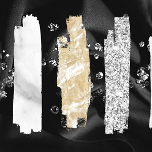 Glam Marble Brush Strokes Clipart - Black Gold Stroke Clip Art ...