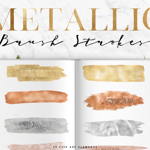 Gold Brush Strokes - Etsy