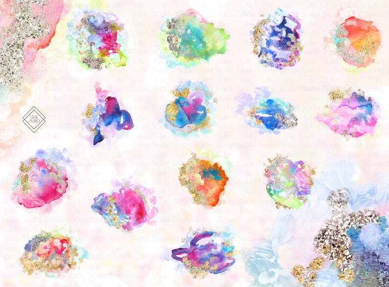 Rainbow Watercolor Brush Stroke Clipart Abstract Water Color | Etsy