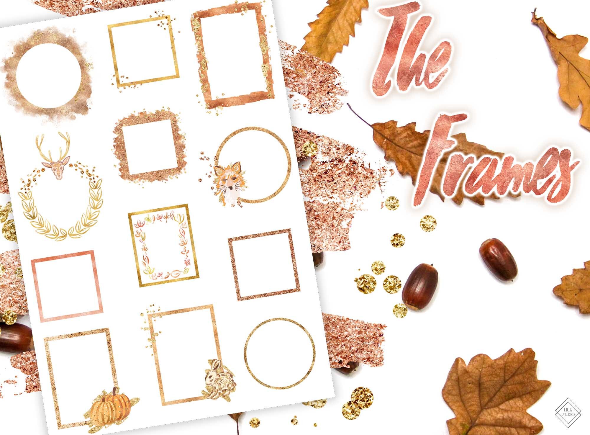 Fall Border Clipart Frame Autumn Thanksgiving Borders Clip - Etsy