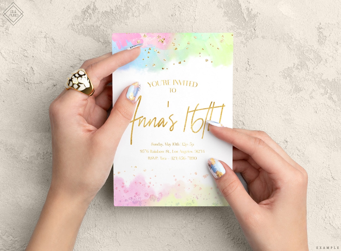 Colorful Watercolor Border Clipart PNG Rainbow Water Color - Etsy