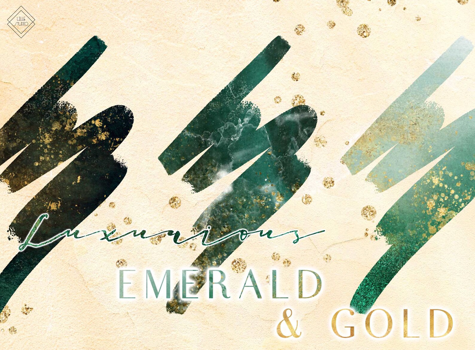 Emerald Green Gold Digital Paper Watercolor Marble - Etsy
