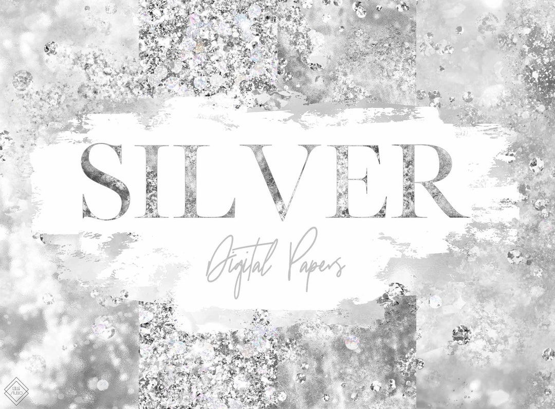 Silver Digital Paper - Abstract Grey Background - Gray Winter Snow ...