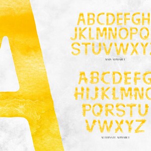 Yellow Watercolor Digital Alphabet - Water Color Letter PNG Clipart ...