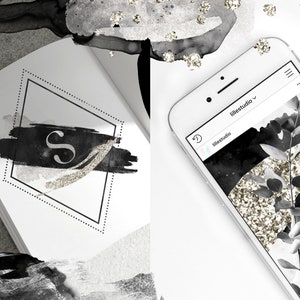 Abstract Black Silver Clipart - Glam Watercolor Brush Stroke Clip Art ...