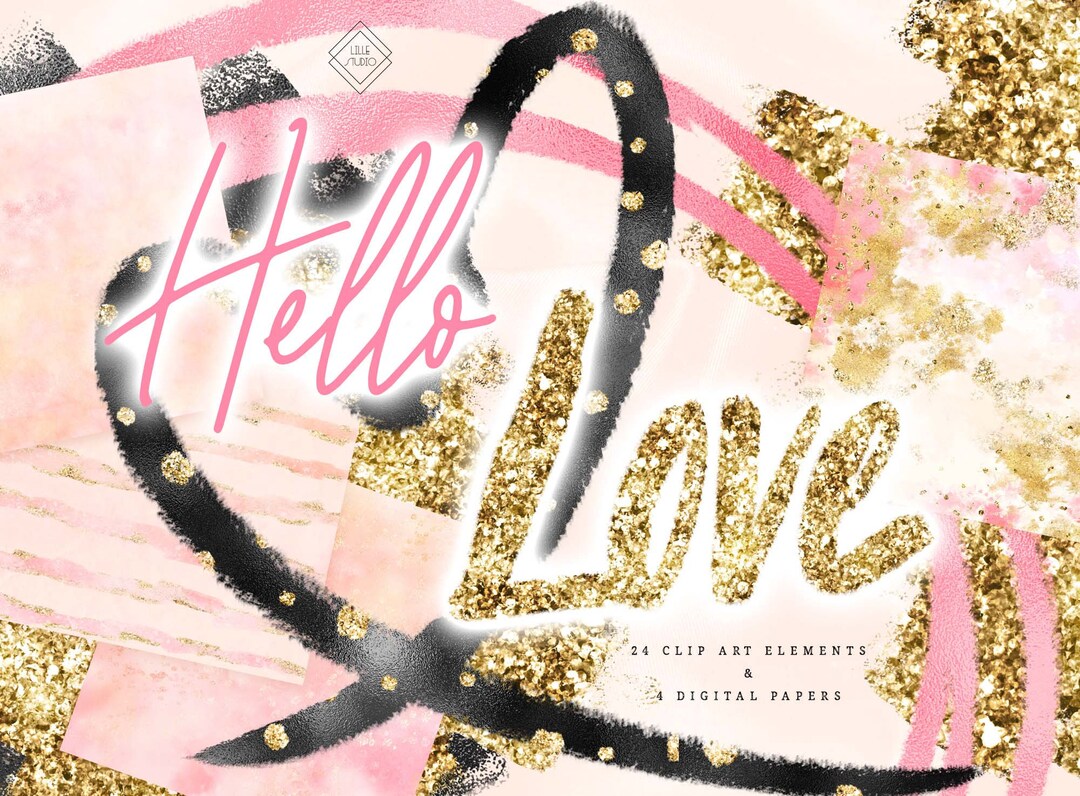 Valentine Clipart - Valentine's Day Love Digital Paper - Pink Blush ...