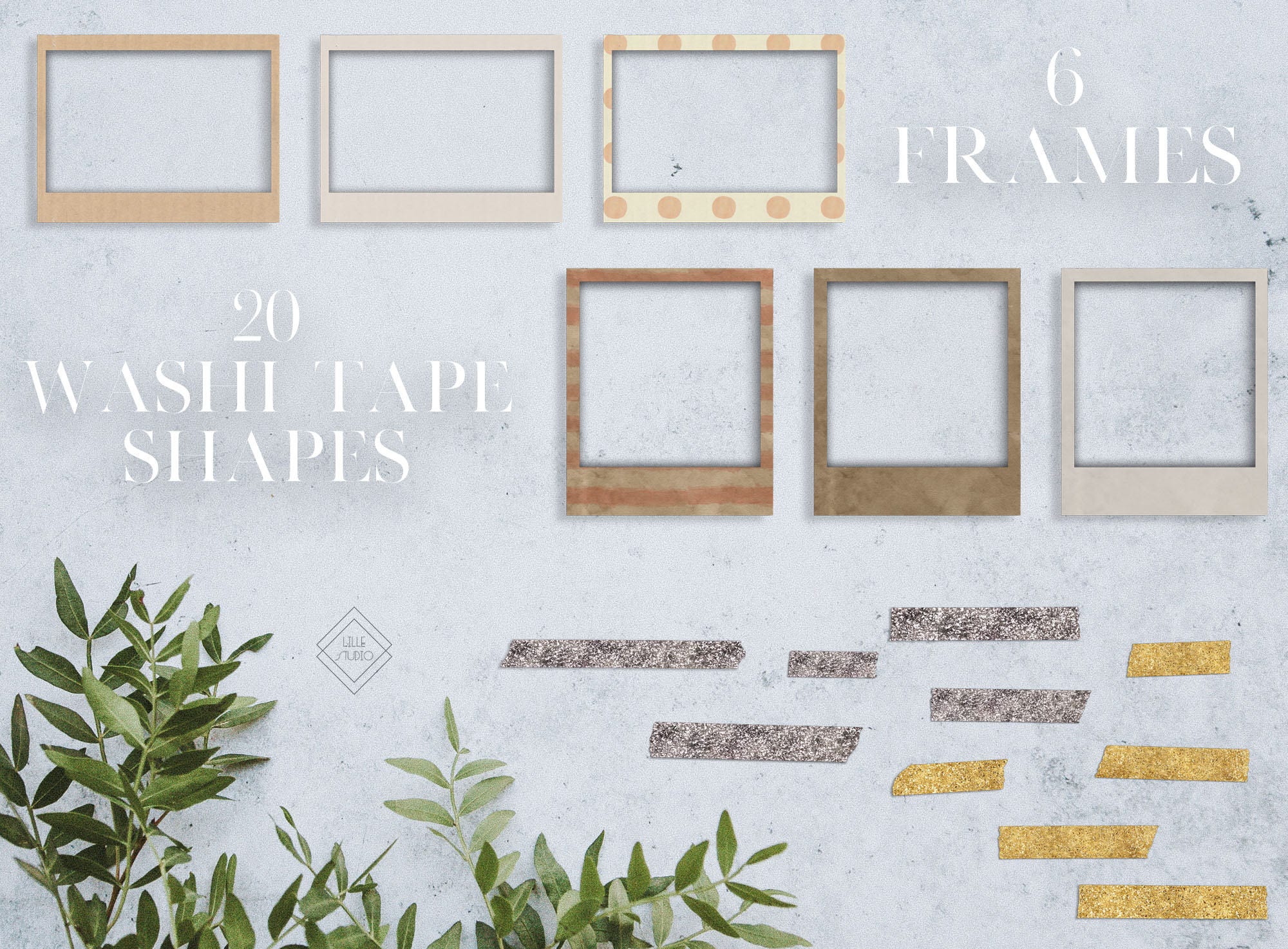 Vintage Photo Frame Clipart Digital Washi Tape Frames Clip - Etsy