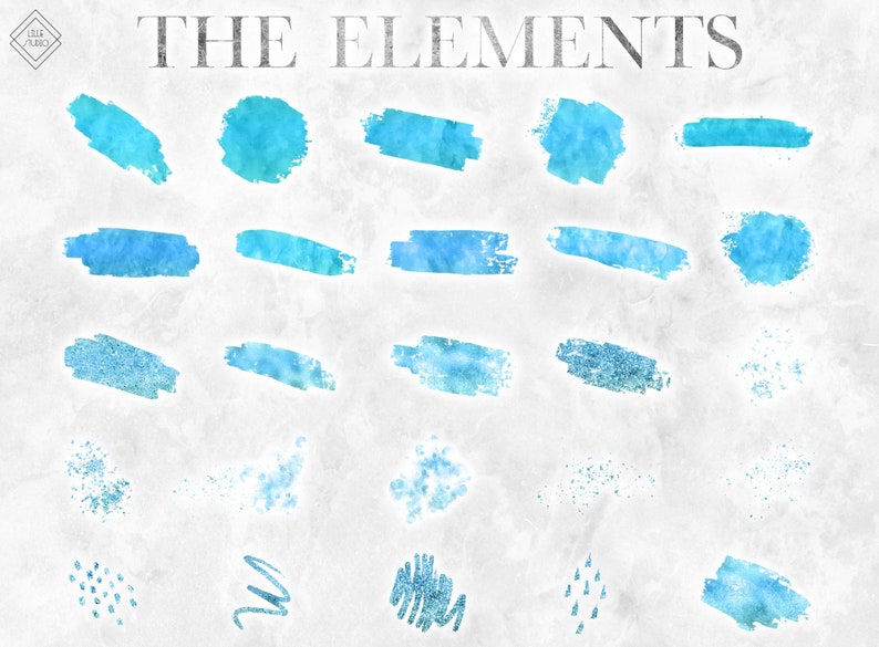 Blue Watercolor Brush Stroke Clipart Water Color | Etsy