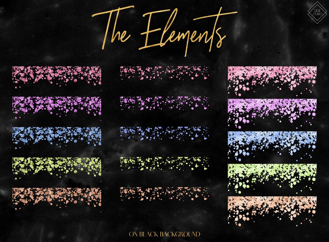 Glitter Border Clipart Confetti Borders Clip Art Sparkle | Etsy