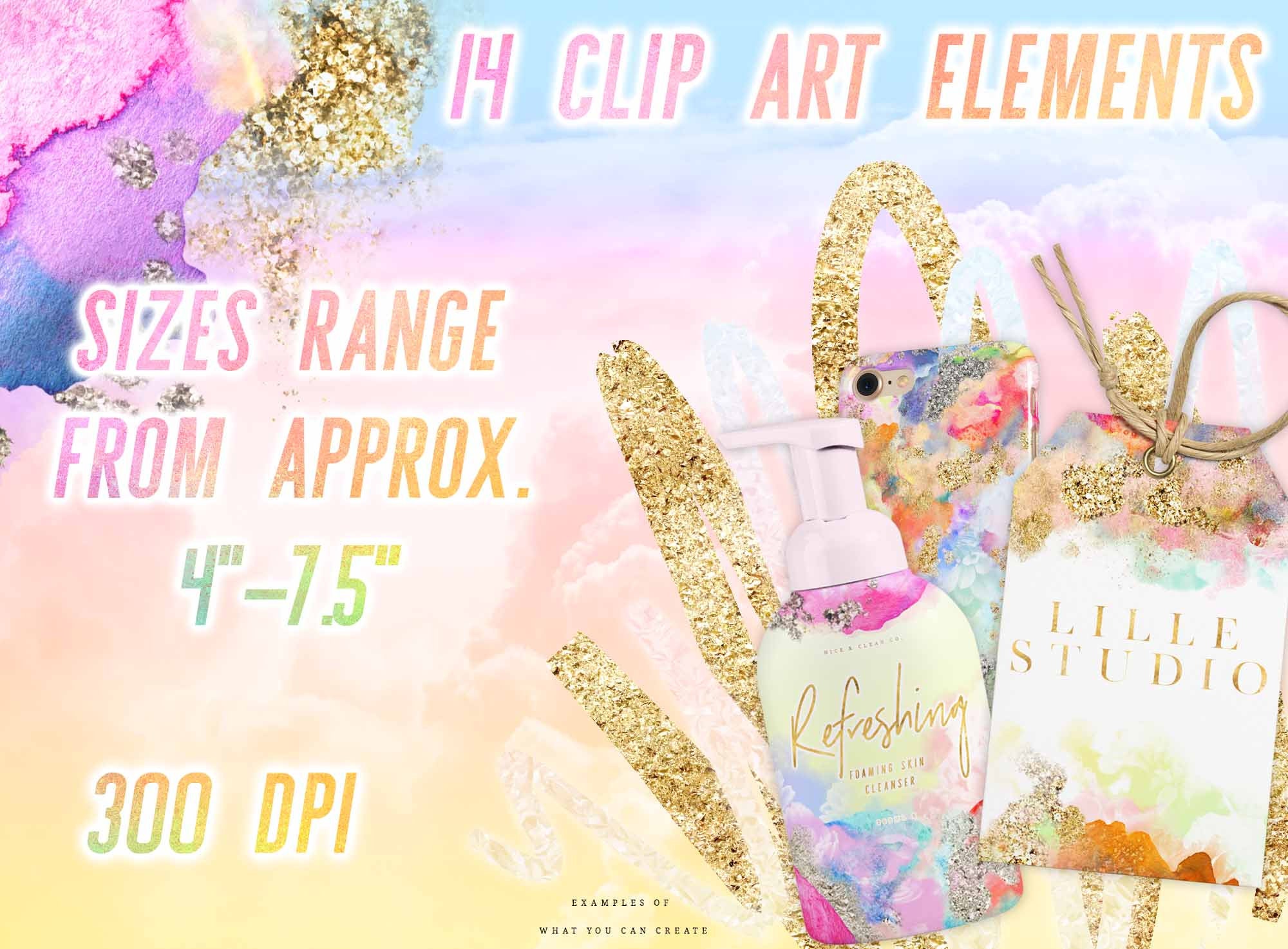 Rainbow Watercolor Brush Stroke Clipart Abstract Water Color | Etsy