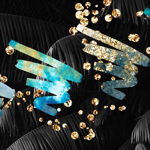 Blue Gold Watercolor Digital Paper - Navy Turquoise Ocean Sea Papers ...