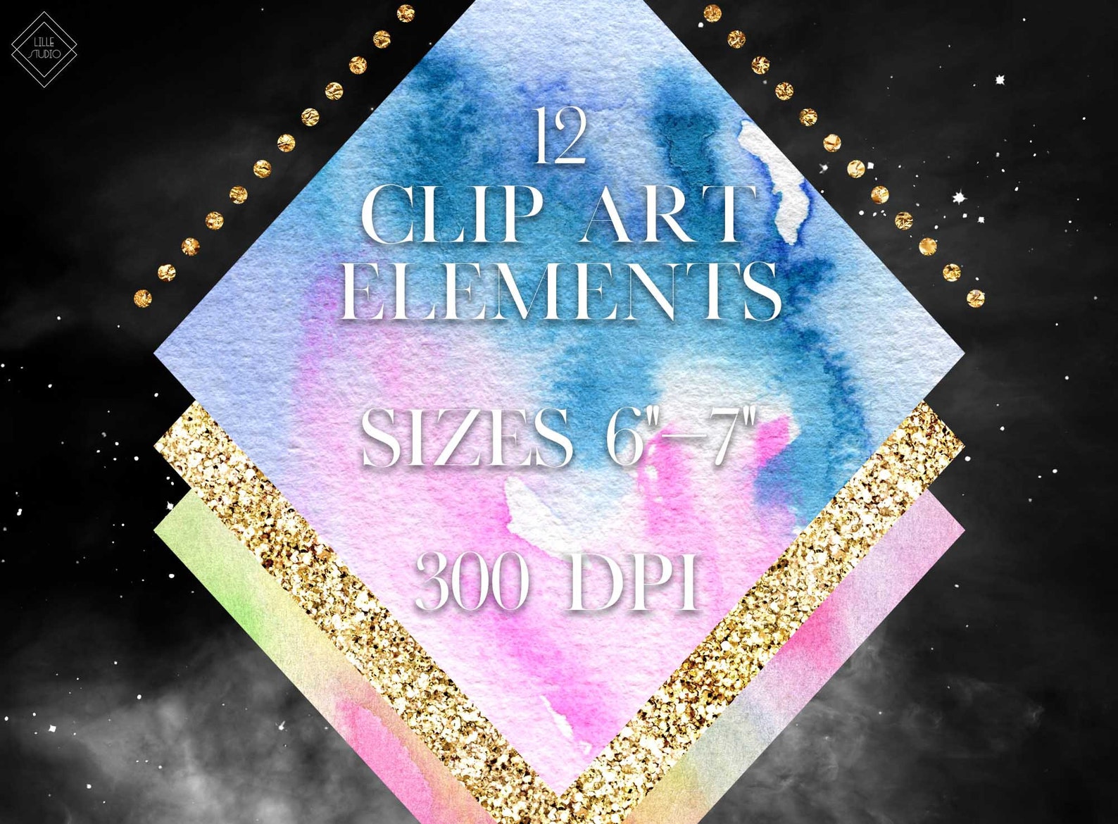 Geometric Watercolor Clipart Abstract Shapes Water Color - Etsy