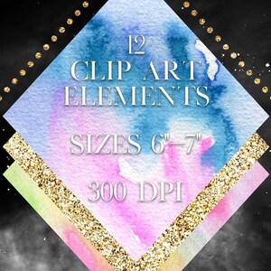 Geometric Watercolor Clipart - Abstract Shapes Water Color Clip Art ...