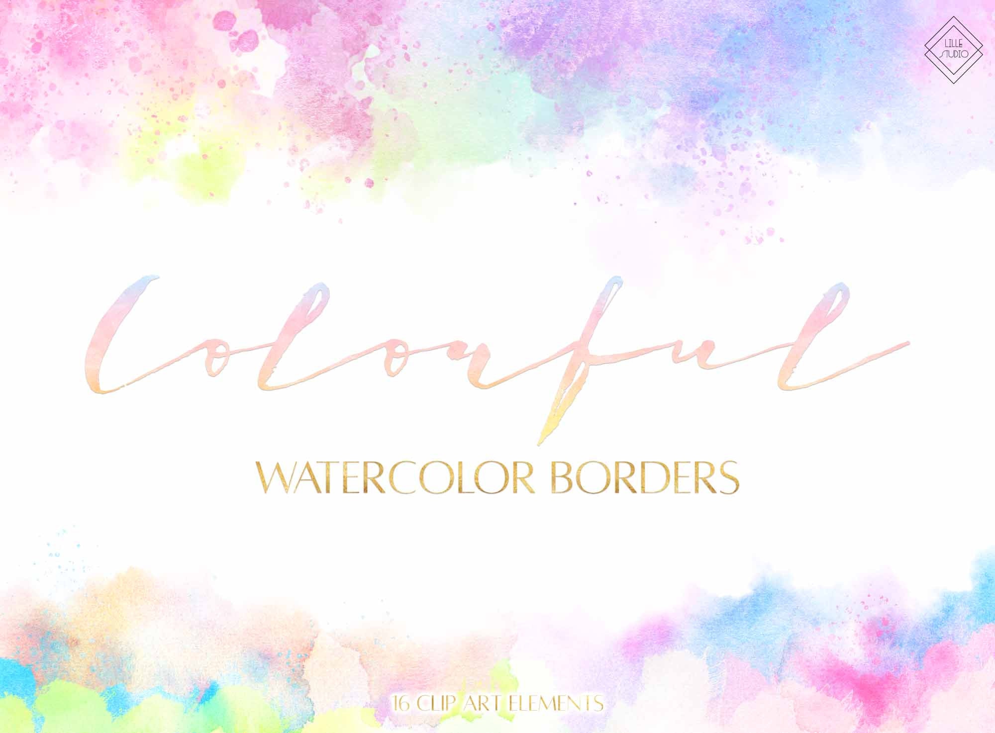 Watercolor Border Clipart Watercolor Clipart Borders | Etsy