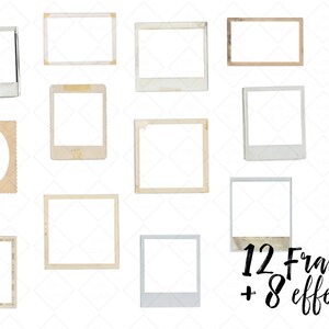 Instant Photo Photoshop Overlays - Digital Frames Clipart - Vintage ...