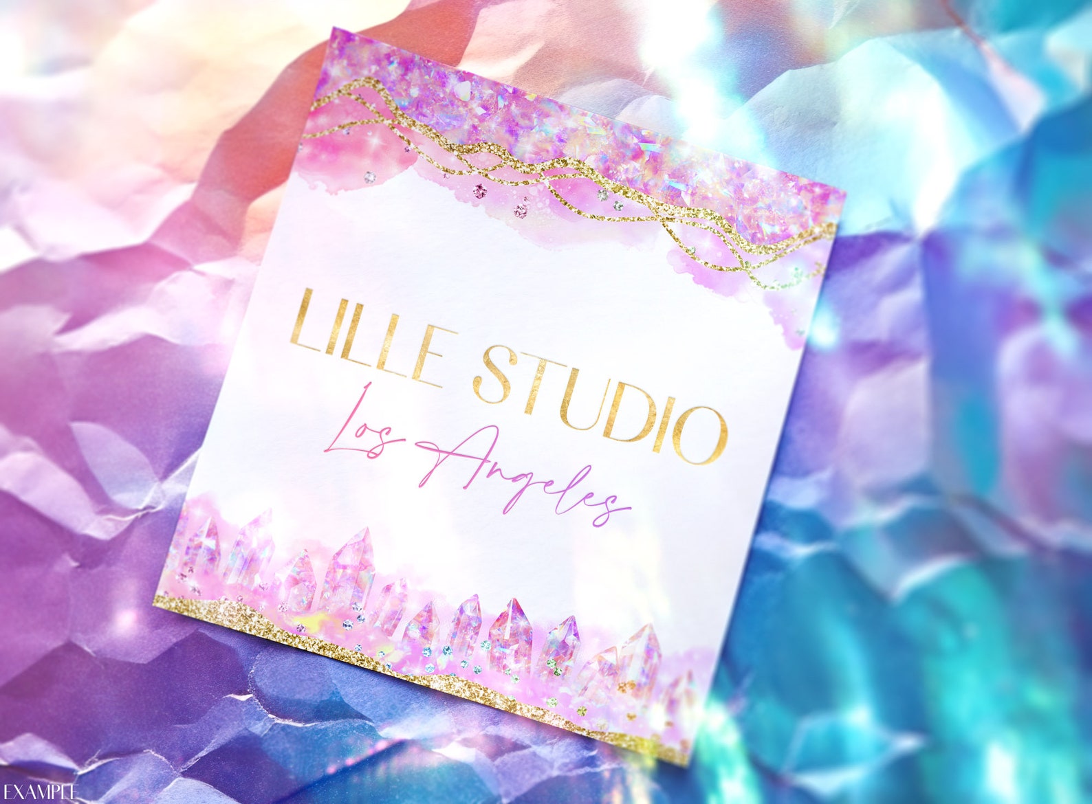 12 Quartz Crystal Geode Borders: Watercolor Pastel Clip Art PNG With ...