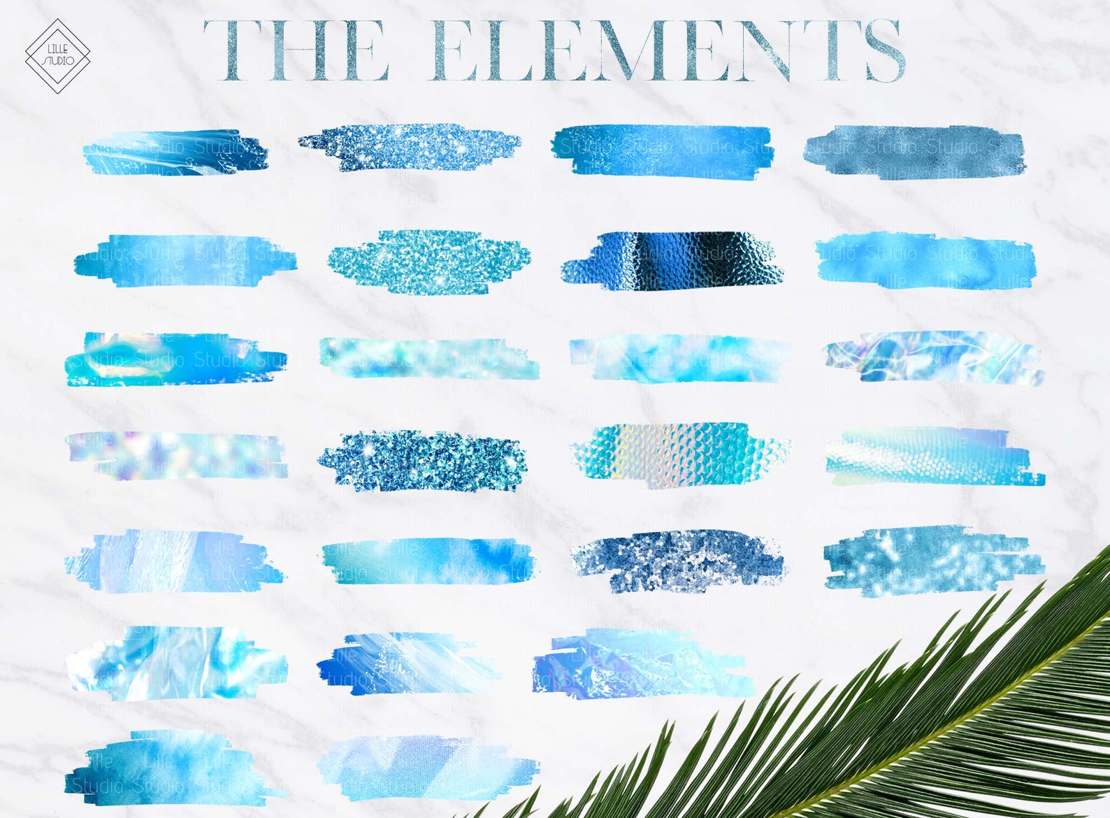 Blue Brush Strokes Clipart Navy Watercolor Stroke Clip Art | Etsy