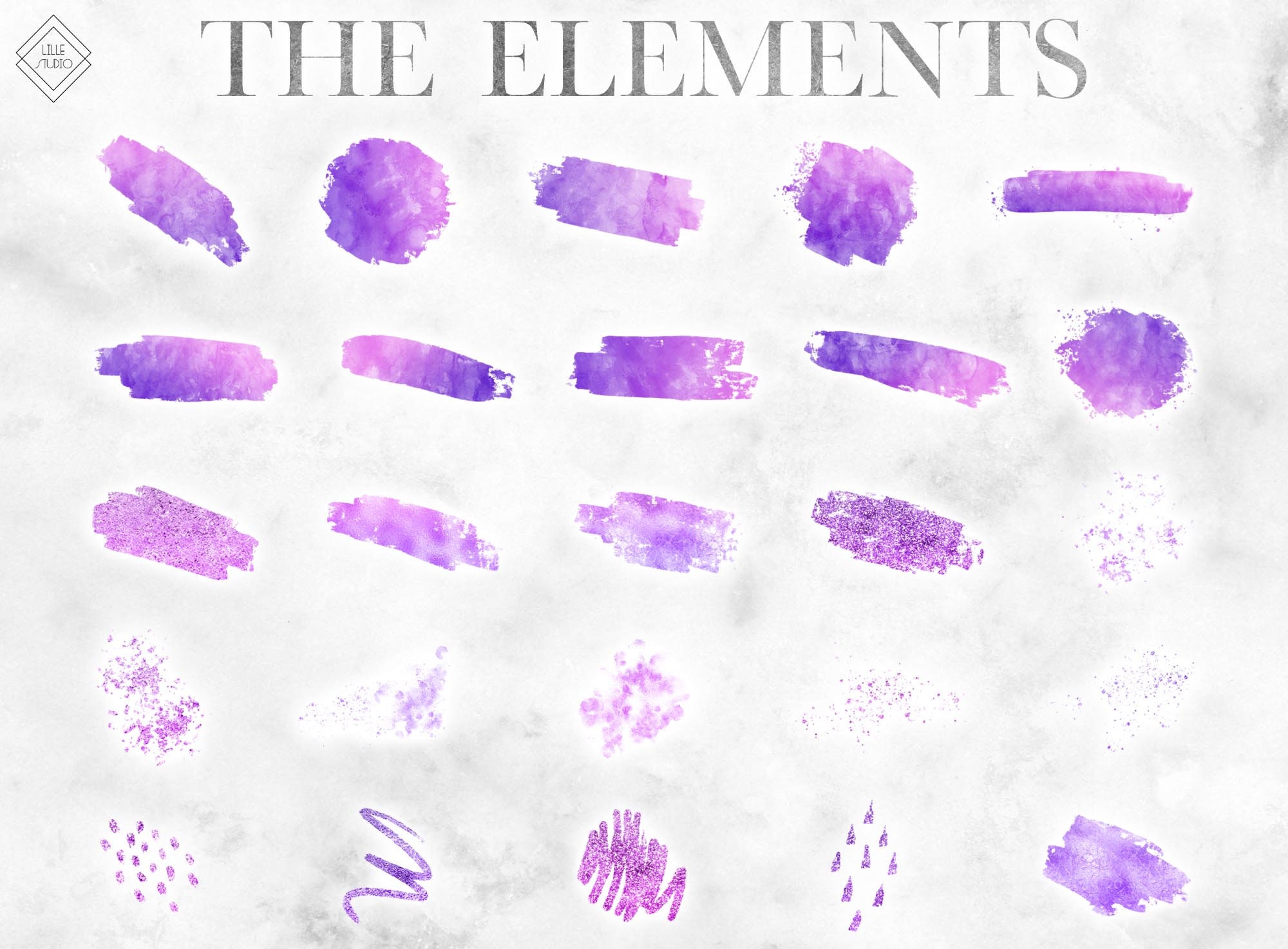 Purple Watercolor Brush Stroke Clipart Brushstroke Clip Art | Etsy