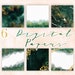 Emerald Green Gold Digital Paper - Watercolor Marble Background ...