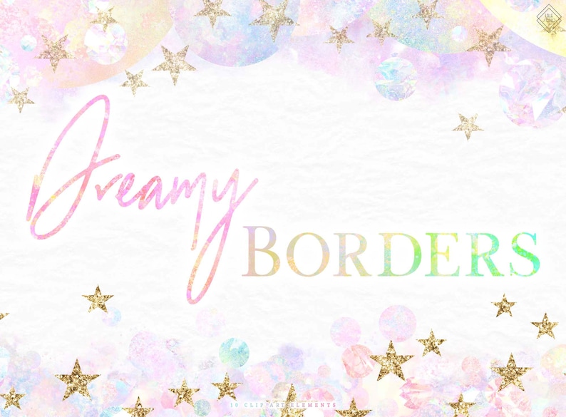 Rainbow Clipart Borders Pastel Unicorn Glitter Border Clip | Etsy Canada