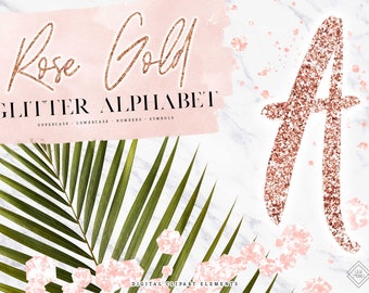 Gold Glitter Digital Alphabet Clipart Letter Clip Art | Etsy