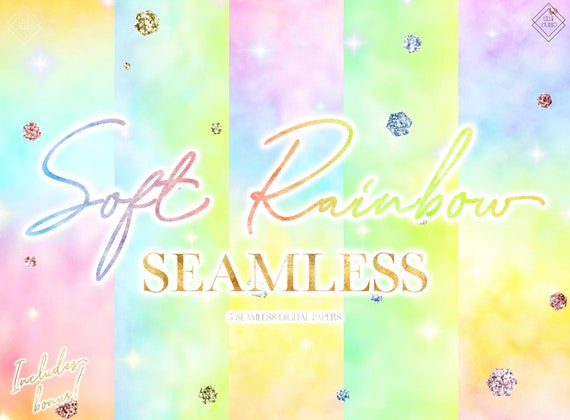 Pastel Gradient Seamless Digital Paper Rainbow Pattern | Etsy