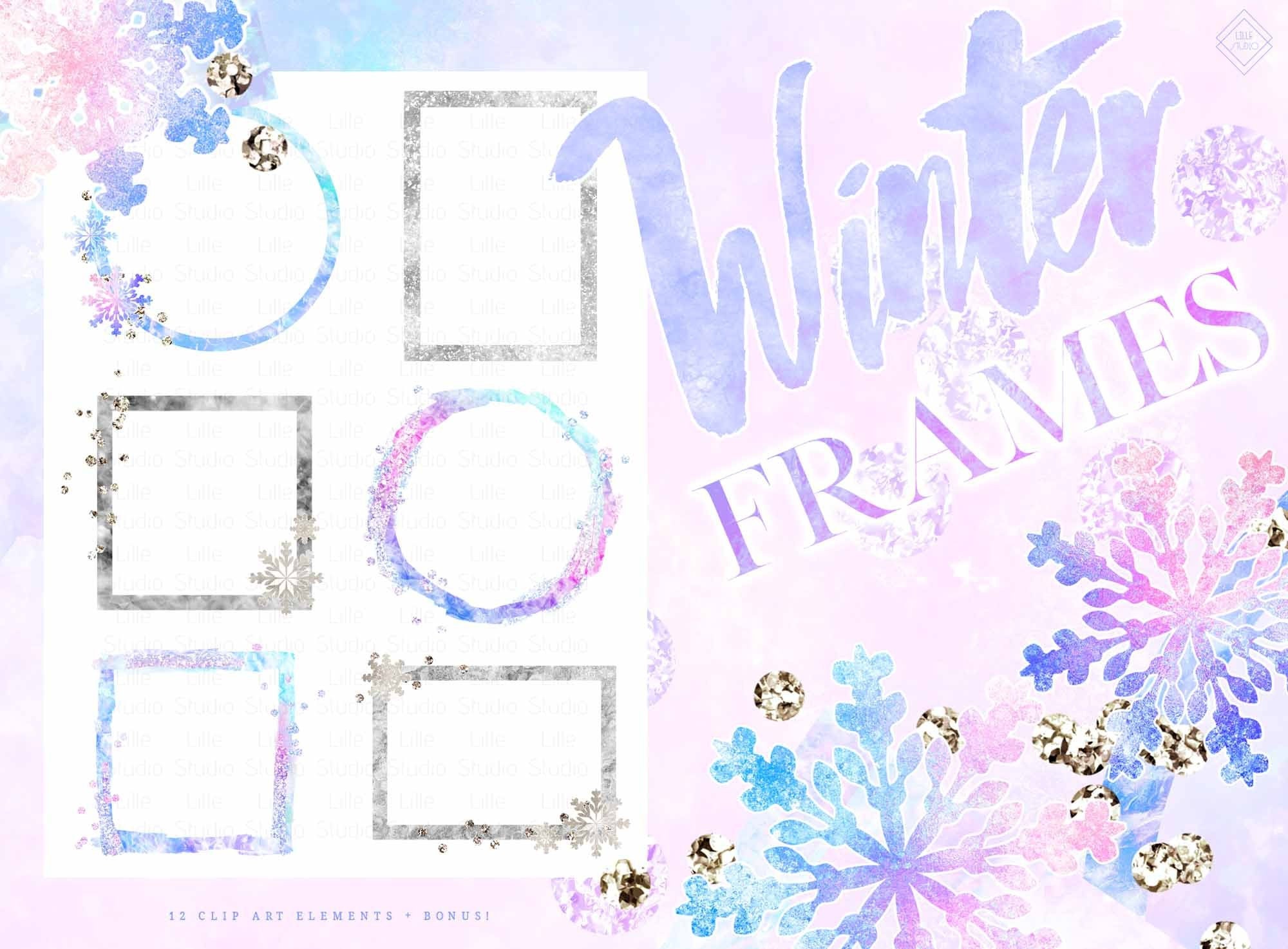 Winter Frame Clipart Winter Ten Frames Clip Art – Whimsy Clips