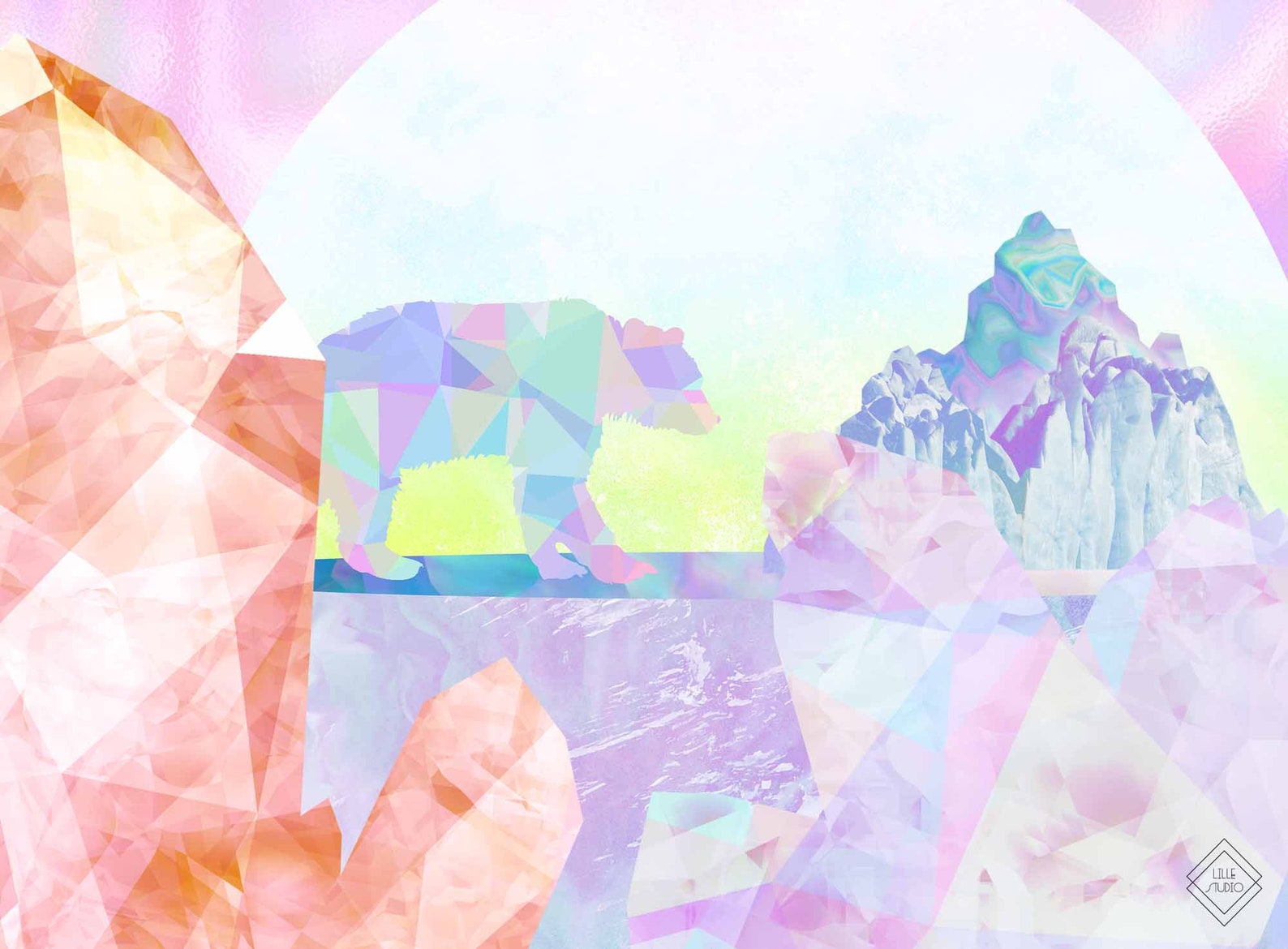 Geometric Animal Crystal Clipart Rainbow Crystals Clip Art | Etsy