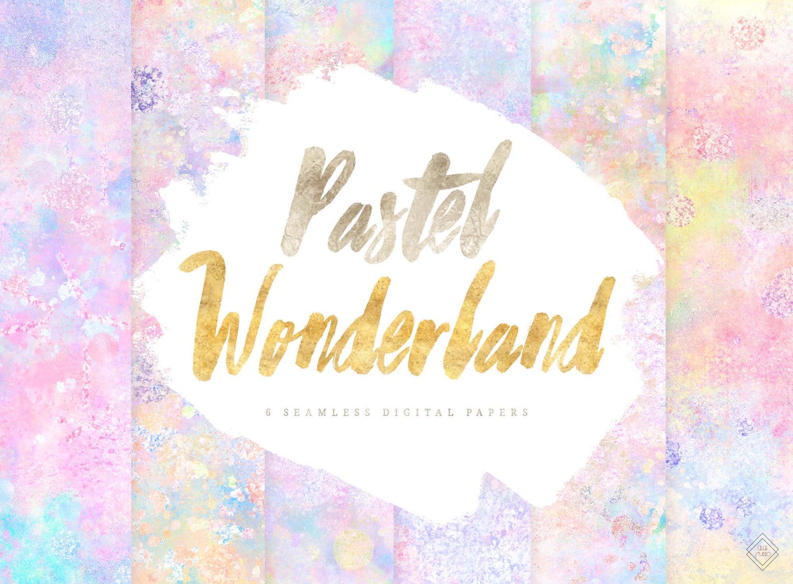 Pastel Rainbow Glitter Digital Paper Seamless Unicorn Color - Etsy