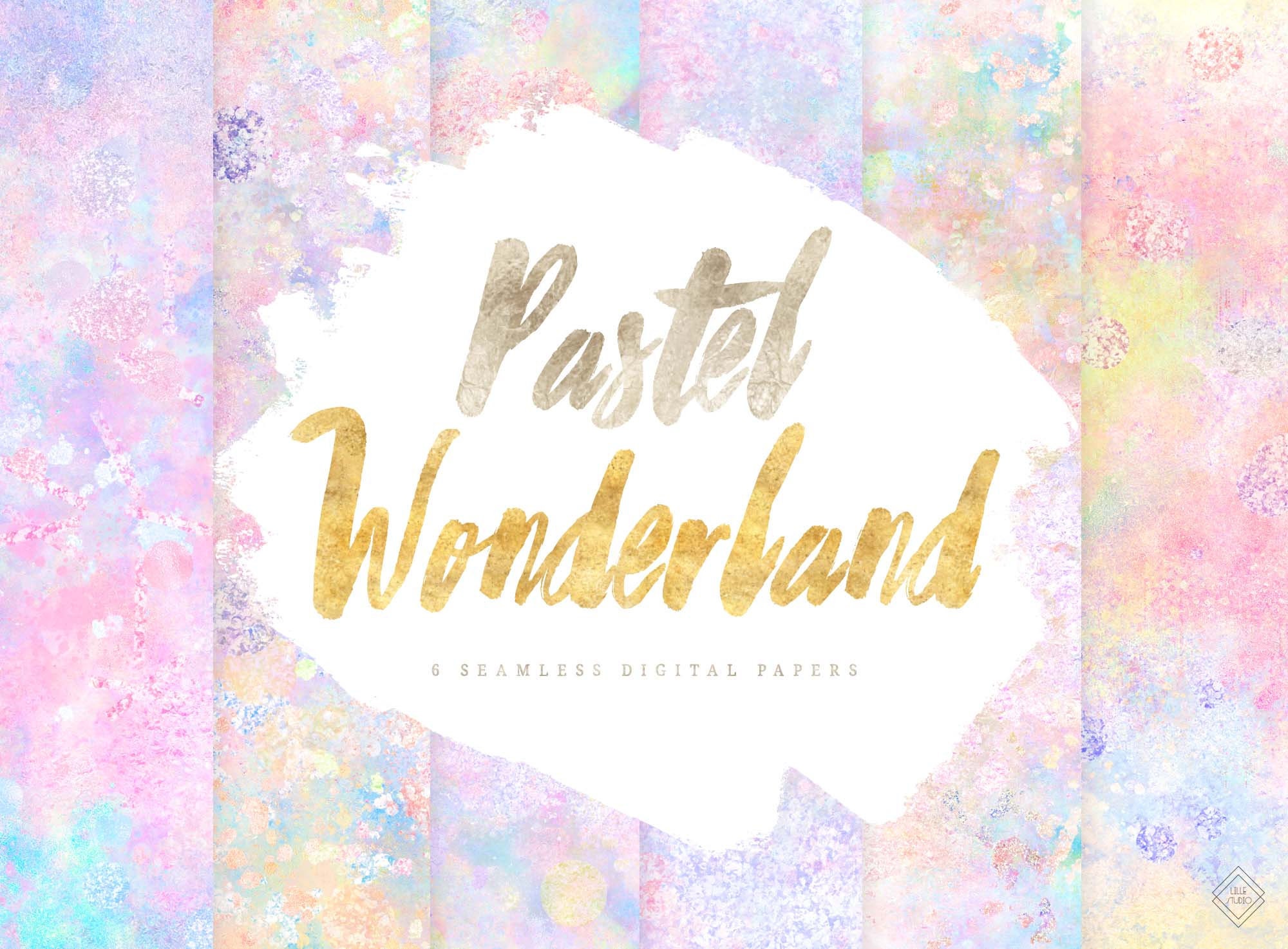 Pastel Rainbow Glitter Digital Paper Seamless Unicorn Color - Etsy